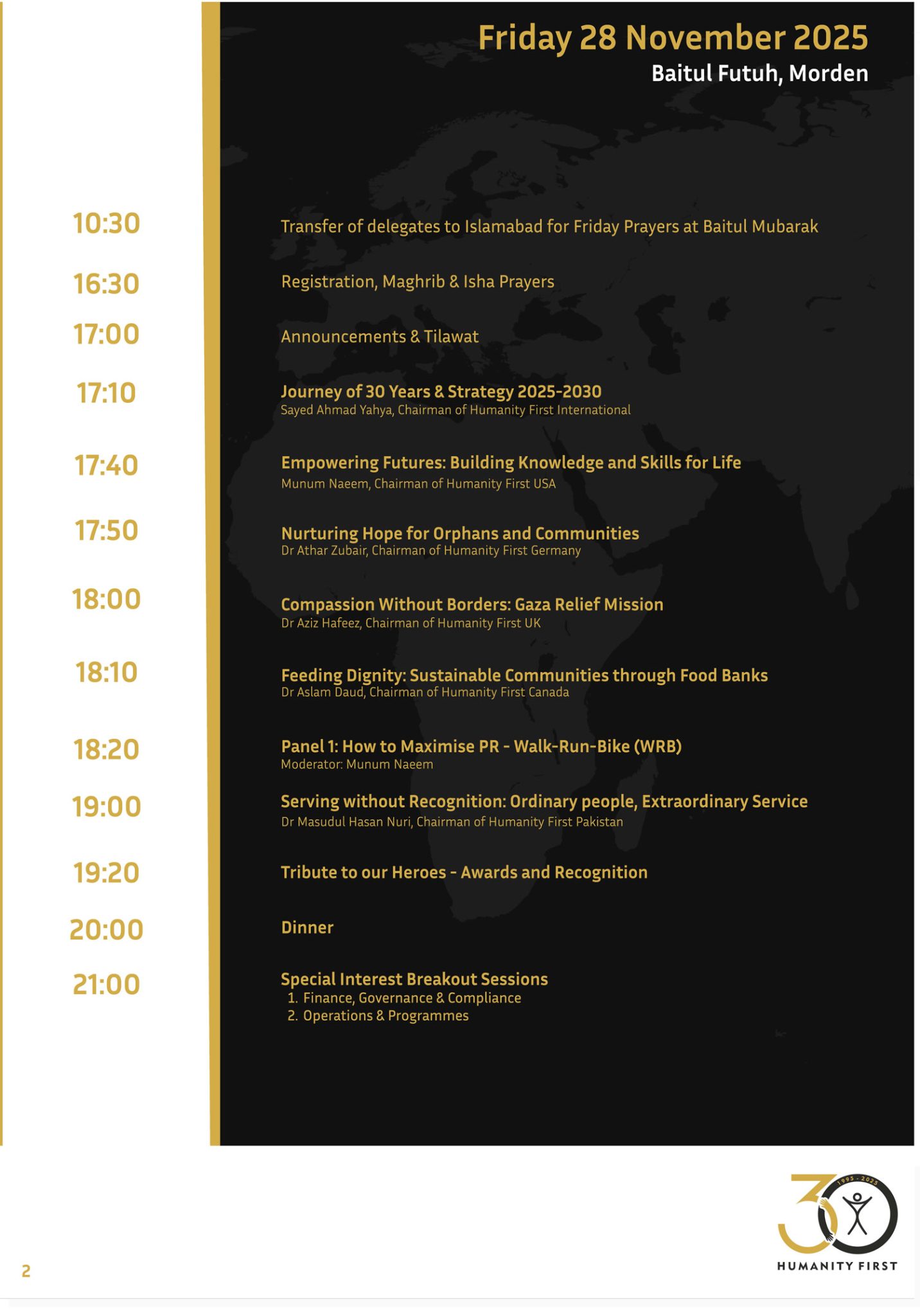 Humanity First International 30 Years Conference | Celebrate the ...